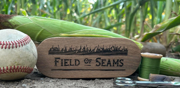 Field of Seams Quilting Clappers Liberty Fabric, and laser engraving